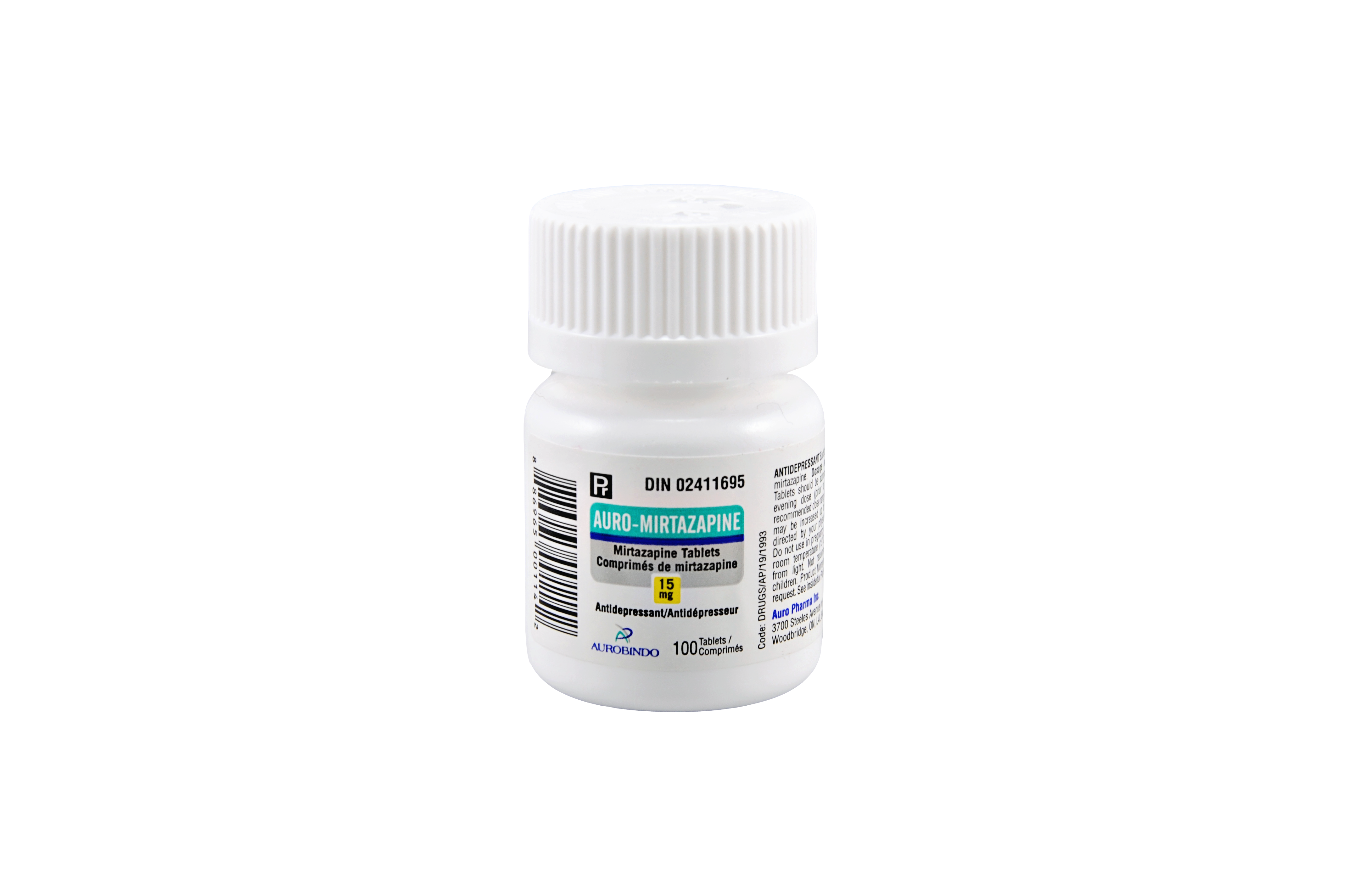 Auro-Mirtazapine 15mg Tab 100 Btl - Auro Pharma Canada