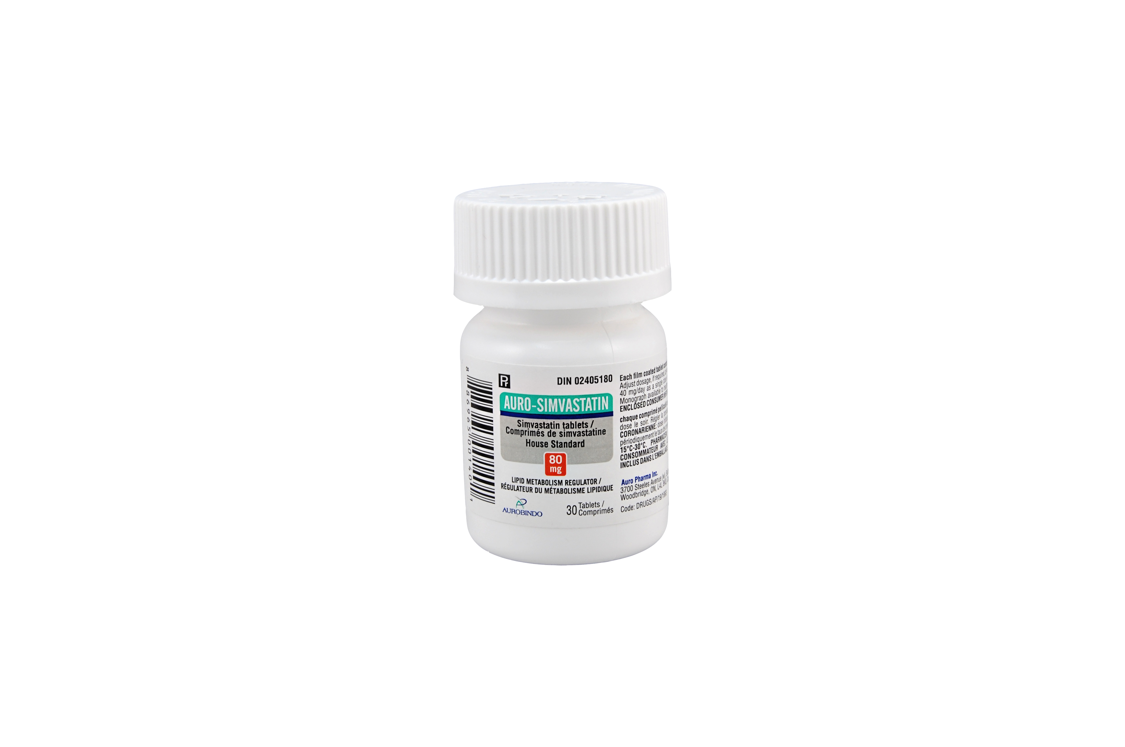 Auro-Simvastatin 80mg Tab 30 Btl - Auro Pharma Canada