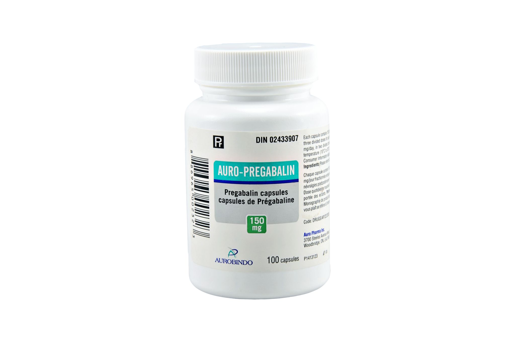 Auro-Pregabalin 150mg Cap 100 Btl - Auro Pharma Canada