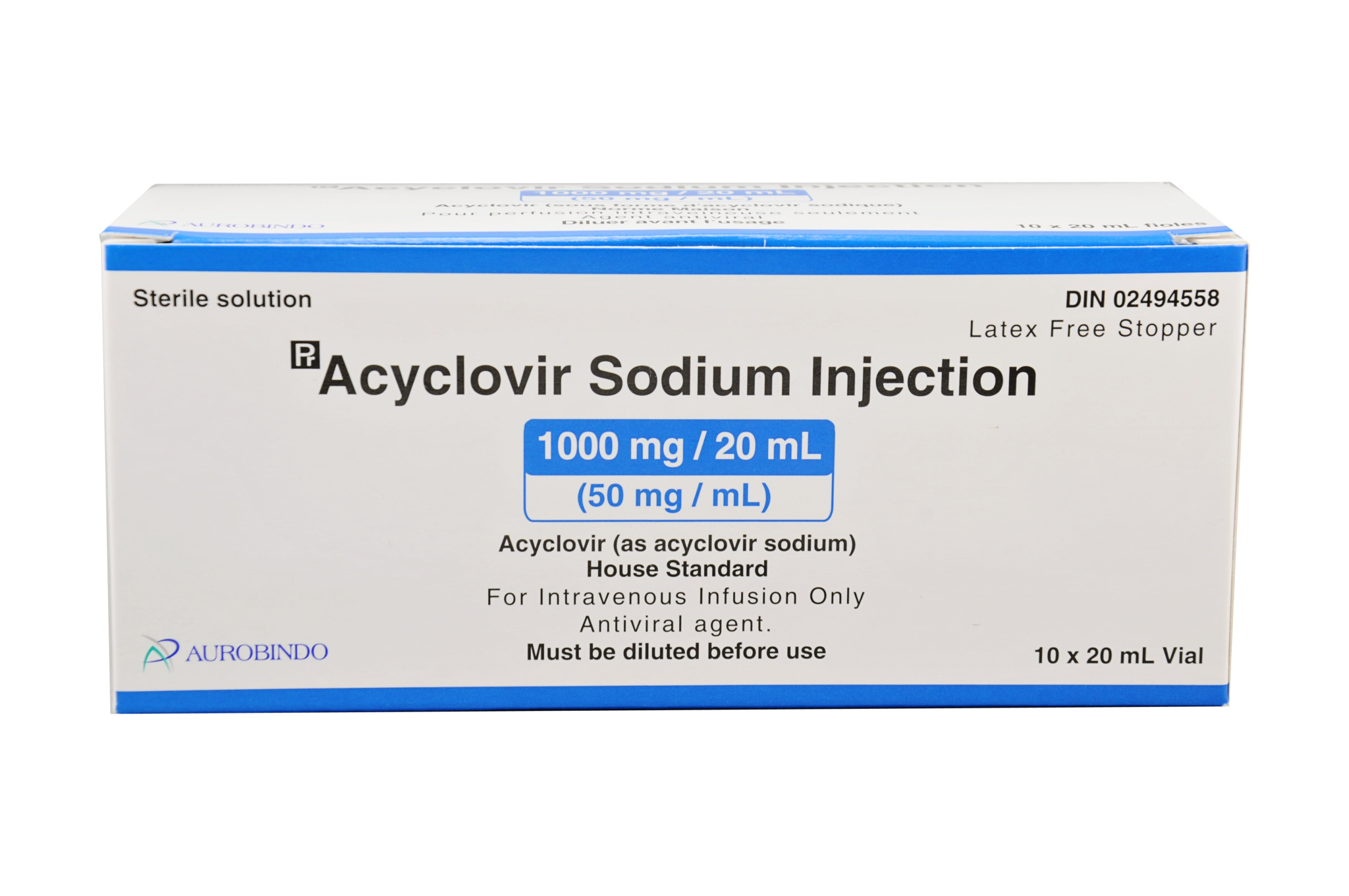 Acyclovir Sodium Injection 1000mg/20ml - Auro Pharma Canada