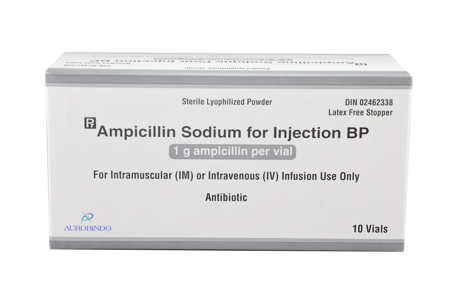 Ampicillin Sodium for Injection BP 1g, 15mL Vial - Auro Pharma Canada