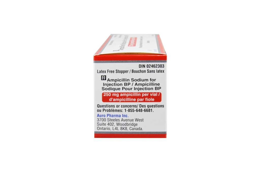 Ampicillin Sodium for Injection BP 250mg, 10mL Vial - Auro Pharma Canada
