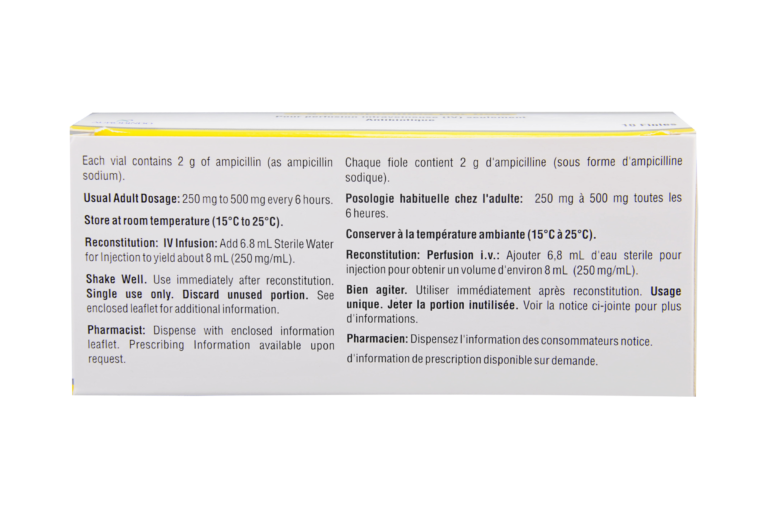 Ampicillin Sodium for Injection BP 2g, 20mL Vial - Auro Pharma Canada