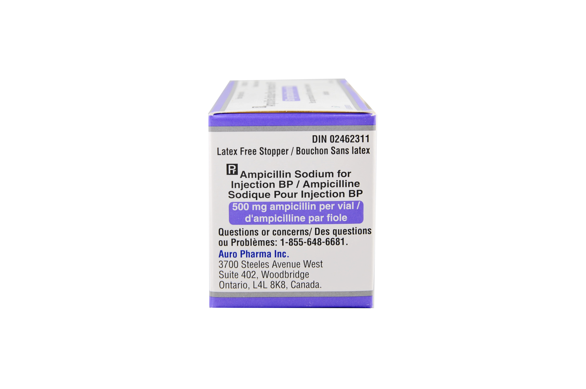 Ampicillin Sodium for Injection BP 500mg, 10mL Vial - Auro Pharma Canada