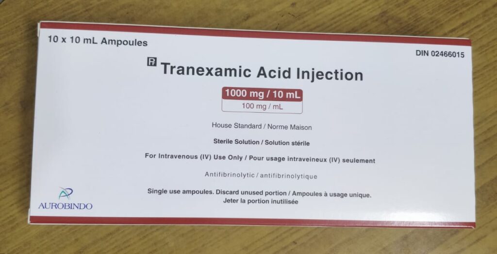 Tranexamic Acid Injection, 1000mg/10ml - Auro Pharma Canada