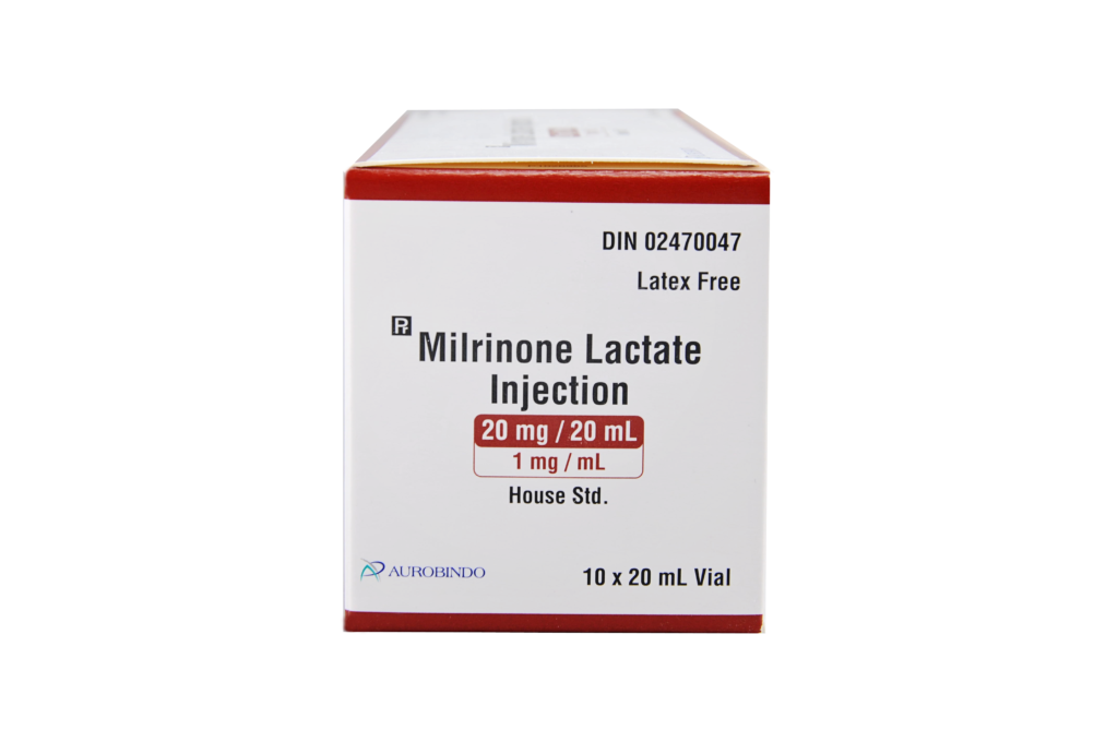 Milrinone Lactate Injection 20mg/20ml, Vial - Auro Pharma Canada
